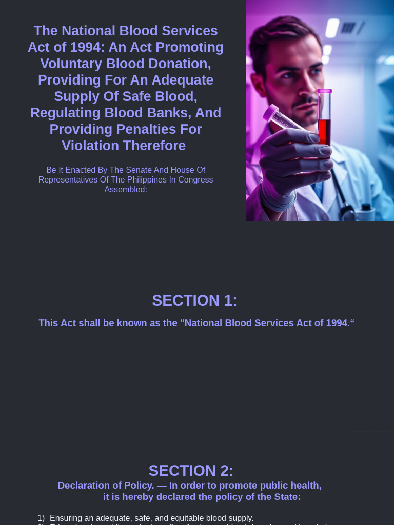 g10 National Blood Services Act | PDF | Blood Donation | Blood Transfusion