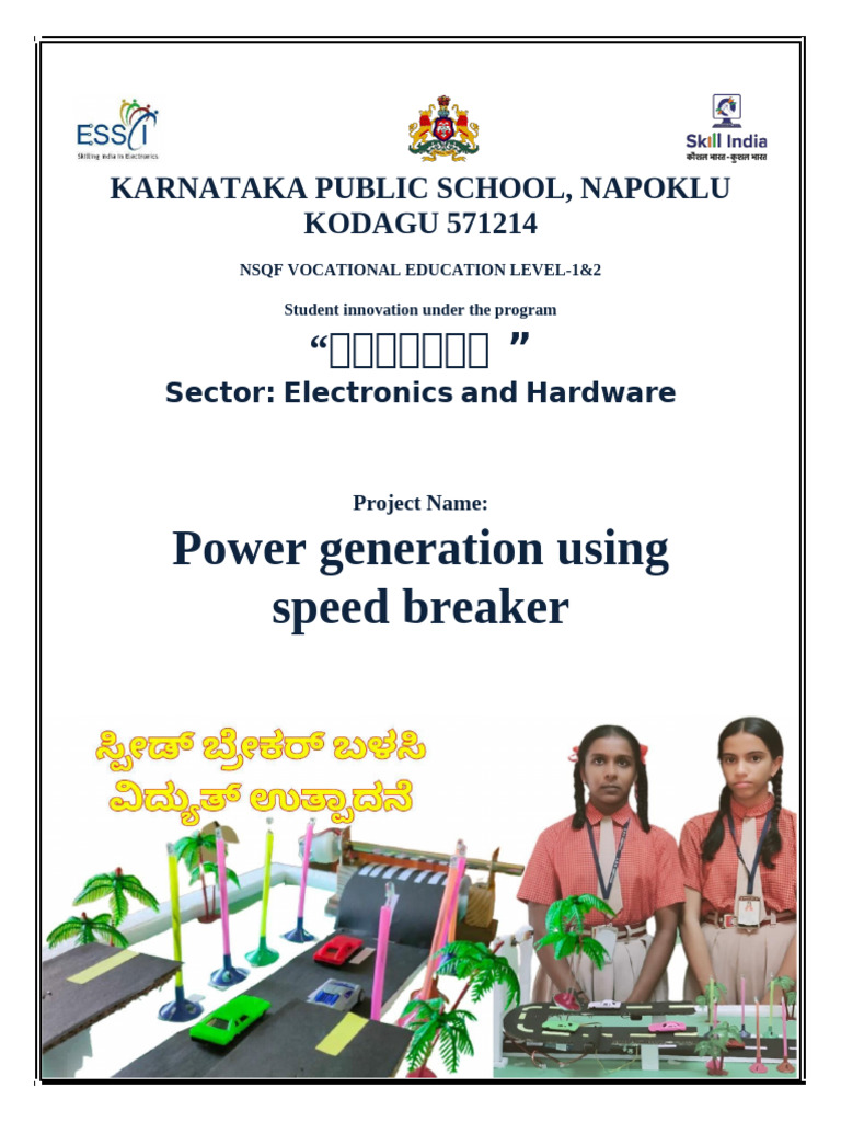 Janavi & Mufeeda (Power Generation Using Speed Breaker) | PDF ...