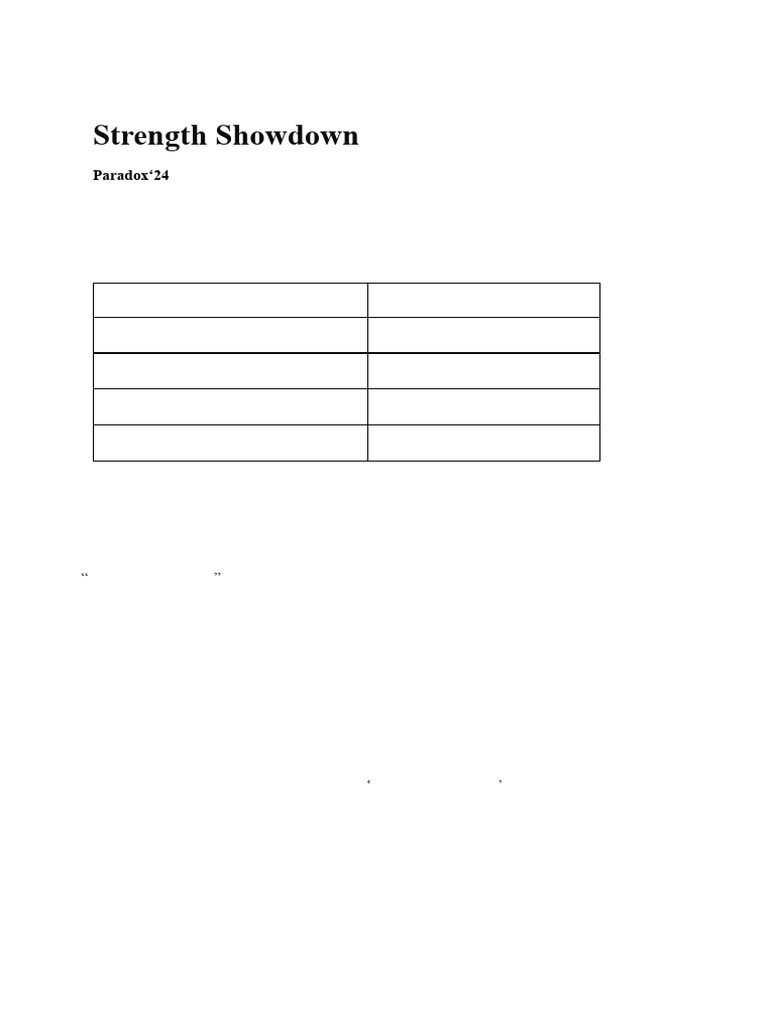 Strength Showdown Proposal | PDF | Weight Training | Strength Training