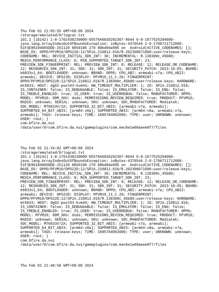 logcat | PDF | Android (Operating System) | Text File