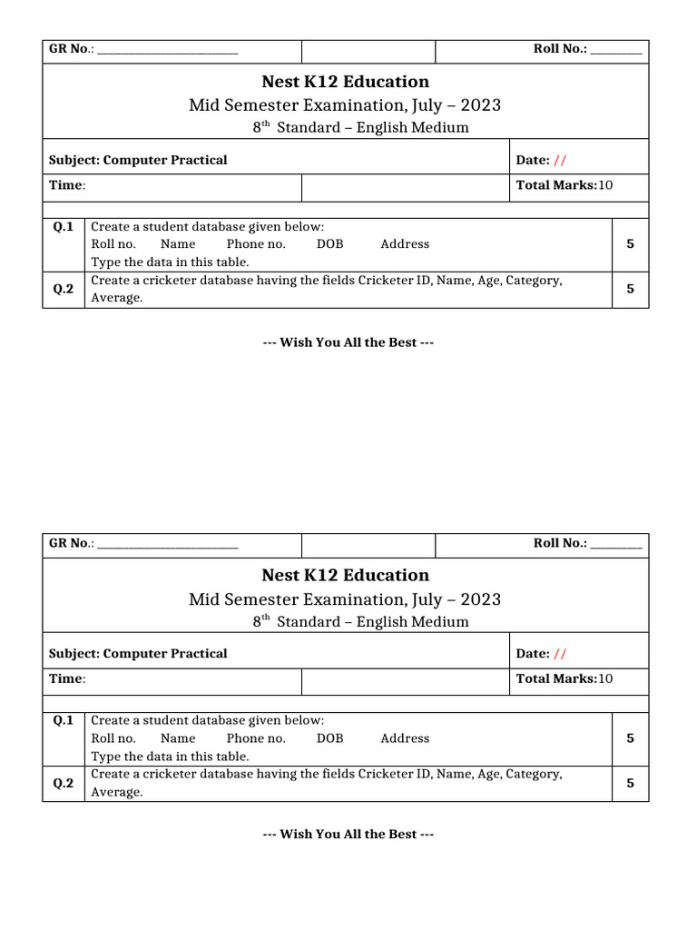 Comp_Practical_Std 8 | PDF