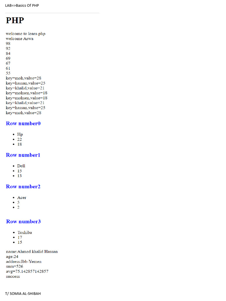 Lab1_basics of Php | PDF