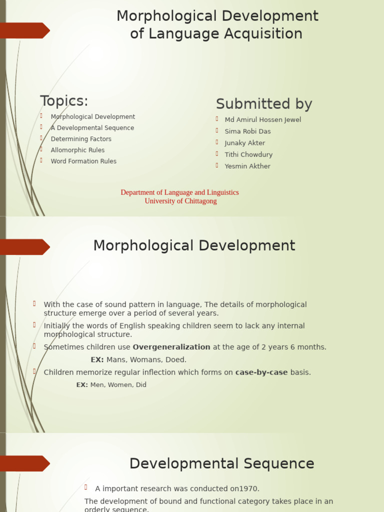 Morphological Development in Language | PDF | Morphology (Linguistics ...
