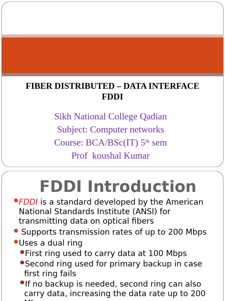 Bca Fddi | PDF | Computer Network | Network Topology