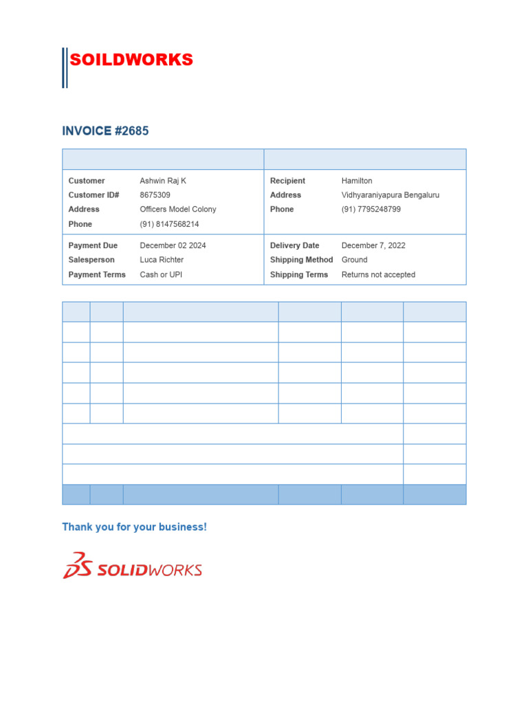 Business Sales Invoice | PDF