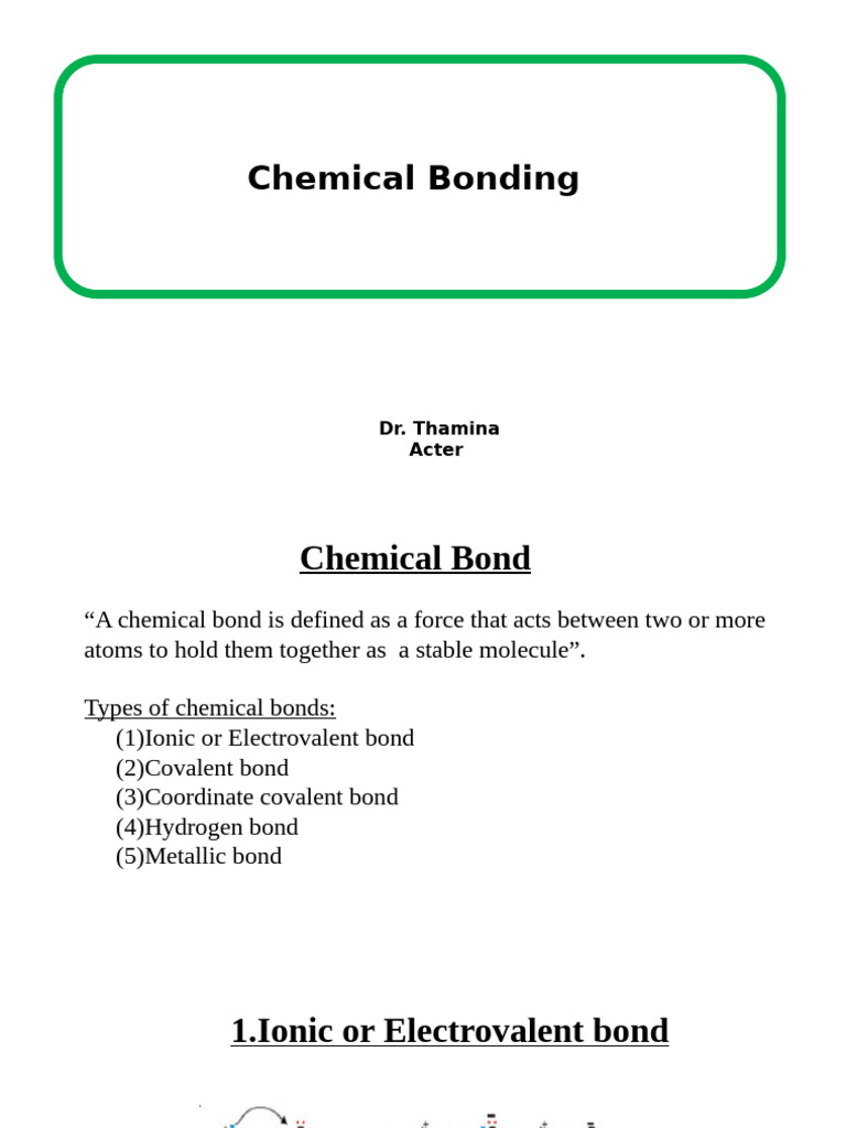 Chemical Bonding - 09.06.2022 | PDF | Chemical Bond | Ionic Bonding