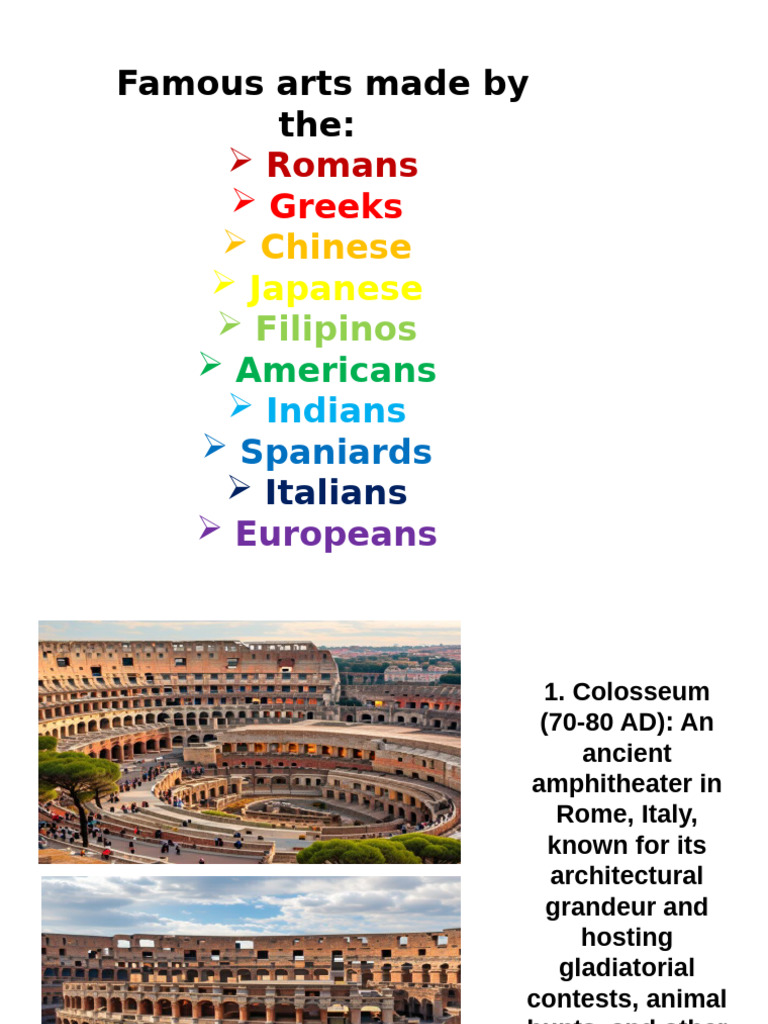 Arts Appreciation | PDF | Ancient Rome | Sculpture