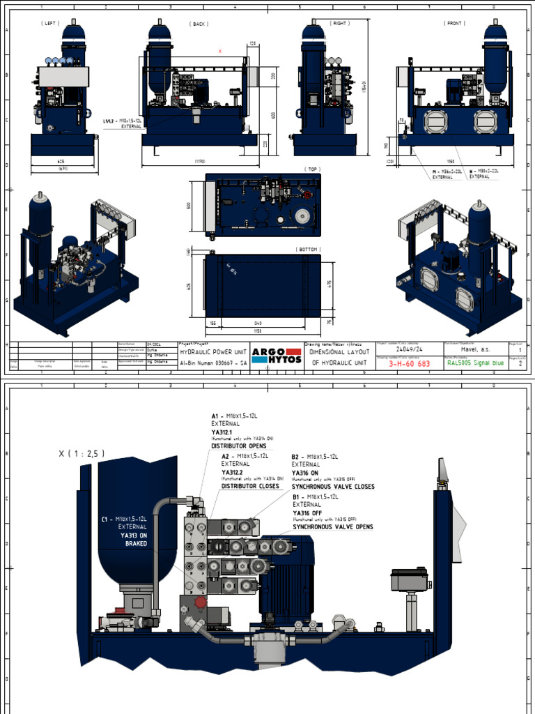 Dimensional Layout of Hydraulic Unit | PDF
