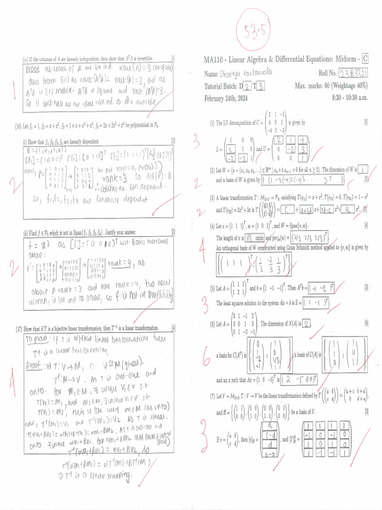 MA110 Midsem 2023 | PDF