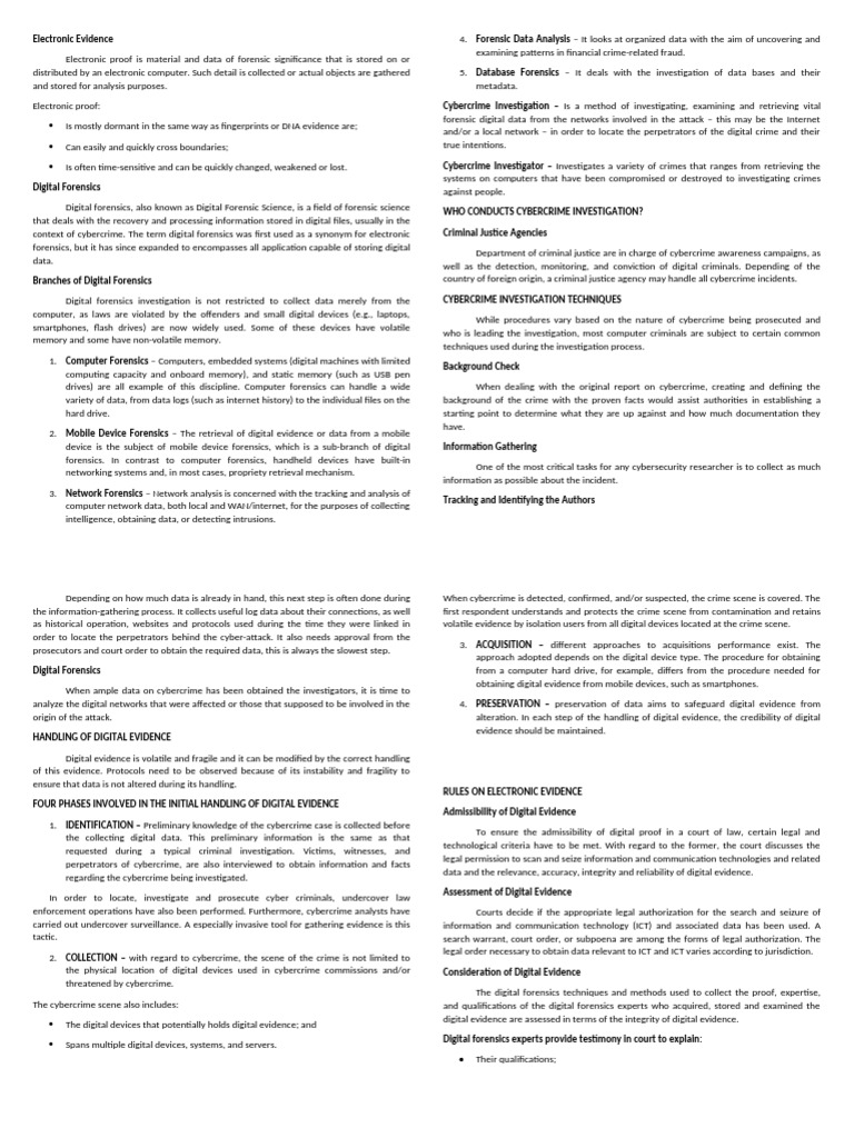 Rules On Electronic Evidence Cybercrime | PDF | Digital Forensics ...