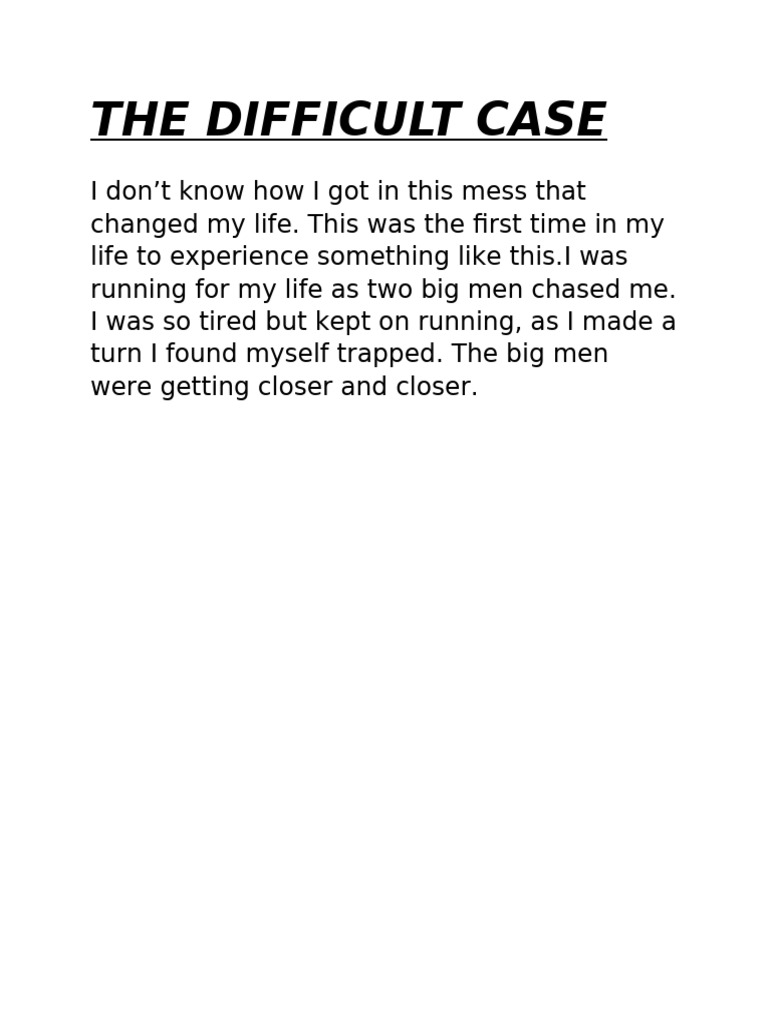 The Difficult Case | PDF