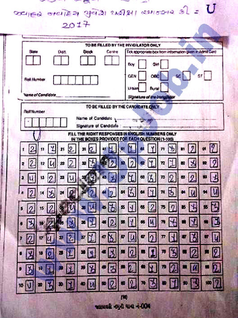 Jawahar Navoday Vidyalaya Answer Key 2017 | PDF