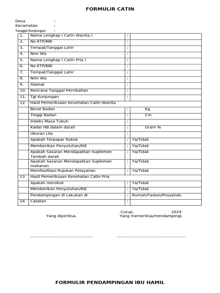 Formulir Elsimil, Bumil, Pasca Salin | PDF