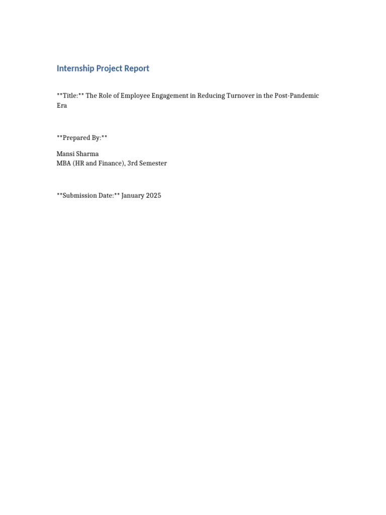 Internship Project Report Mansi Sharma | PDF
