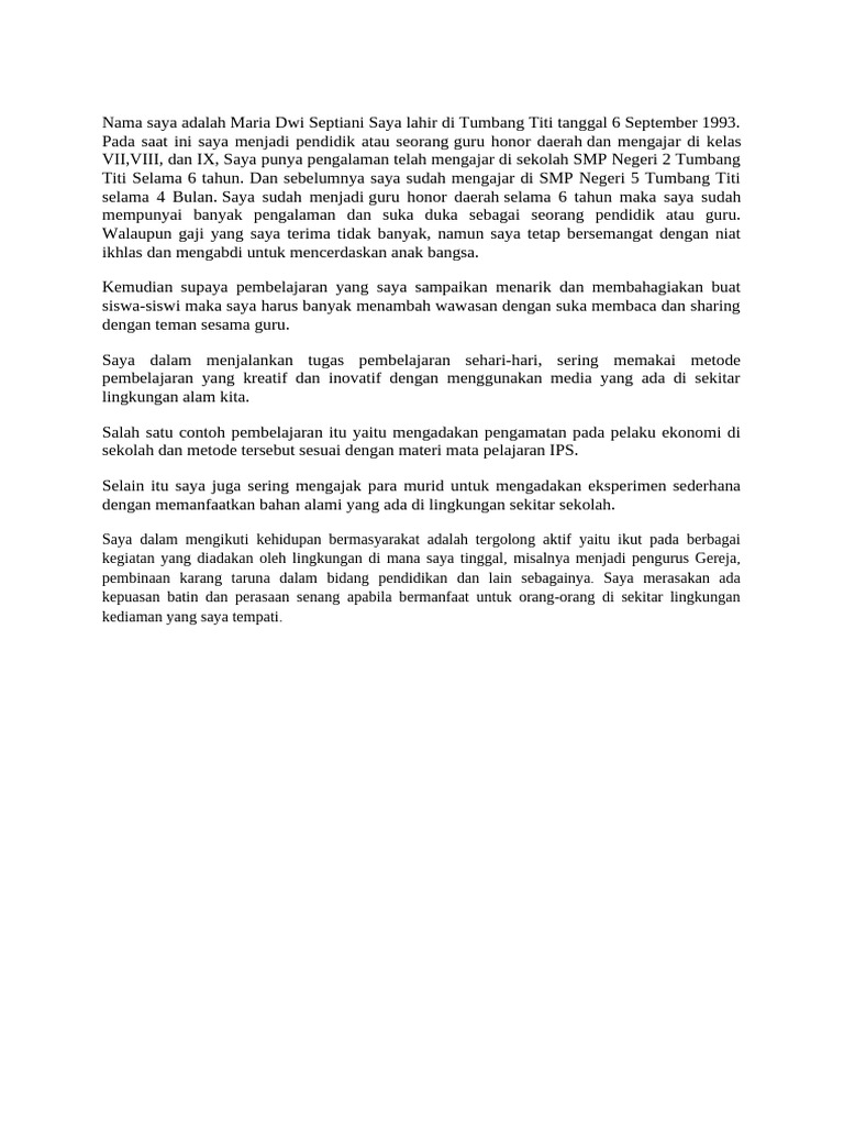 Diskripsi Diri 3000 Kata (MDS) | PDF