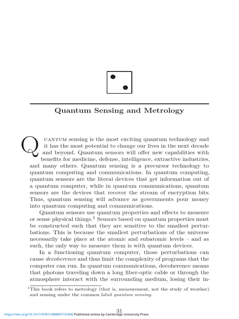 quantum-sensing-and-metrology | PDF | Nuclear Magnetic Resonance | Gravitational Wave