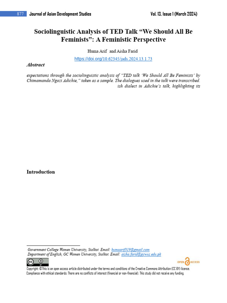 We Should All Be Feminists | PDF | Feminism | Gender Studies