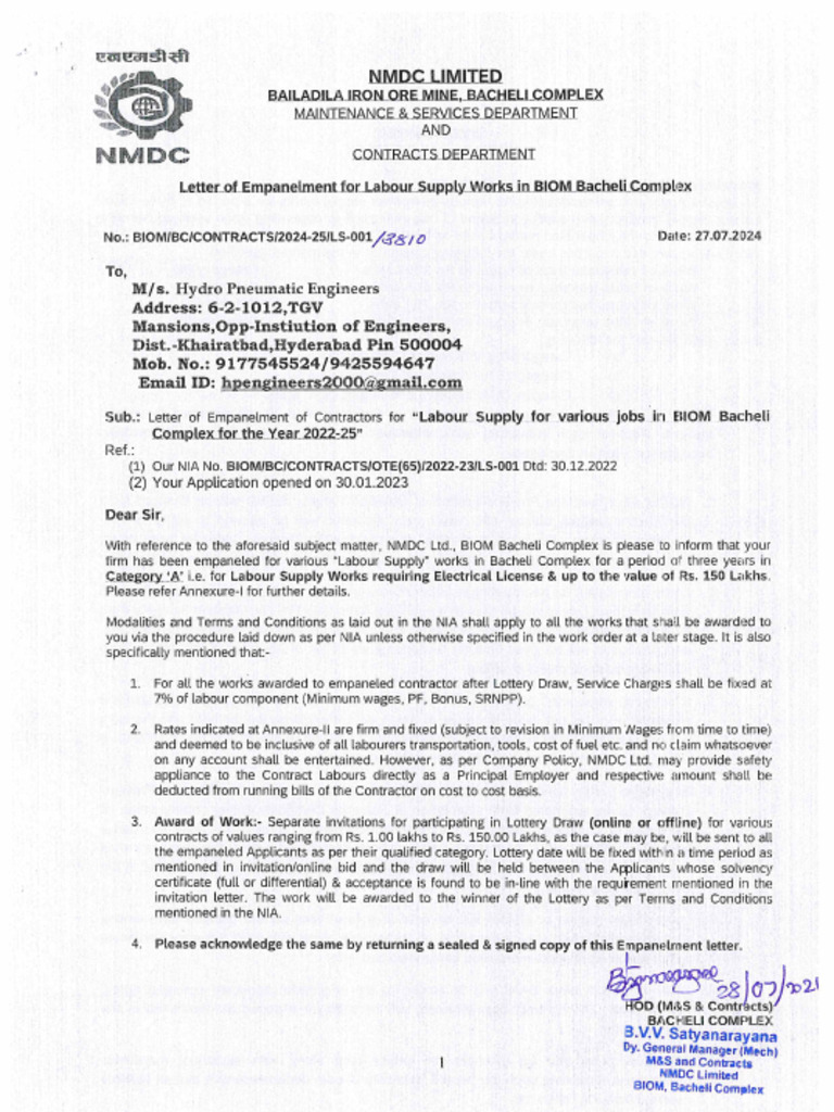 Empanelment Letter | PDF