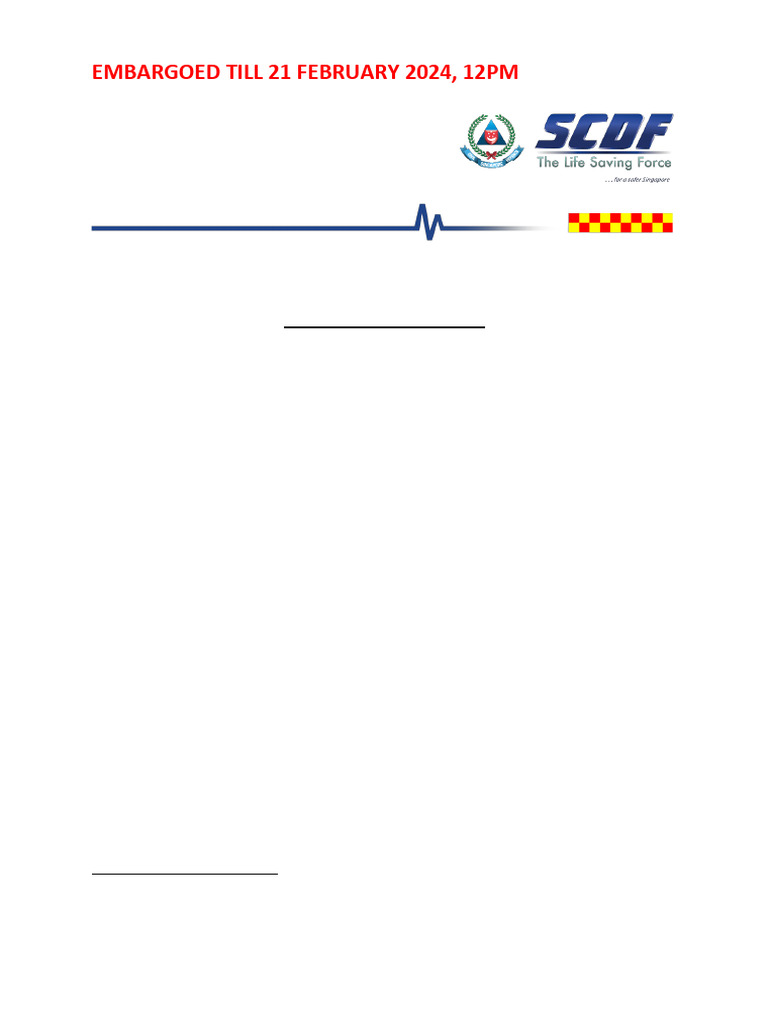 SCDF Annual Statistics 2023 | PDF | Emergency | Emergency Medical Services