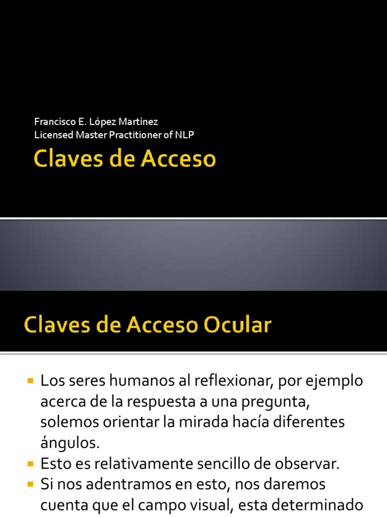 Claves de Acceso Ocular C | PDF | Percepción visual | Ojo