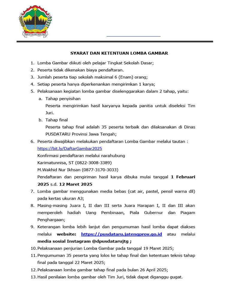 Lomba Gambar SD Hari Air Dunia 2025 | PDF