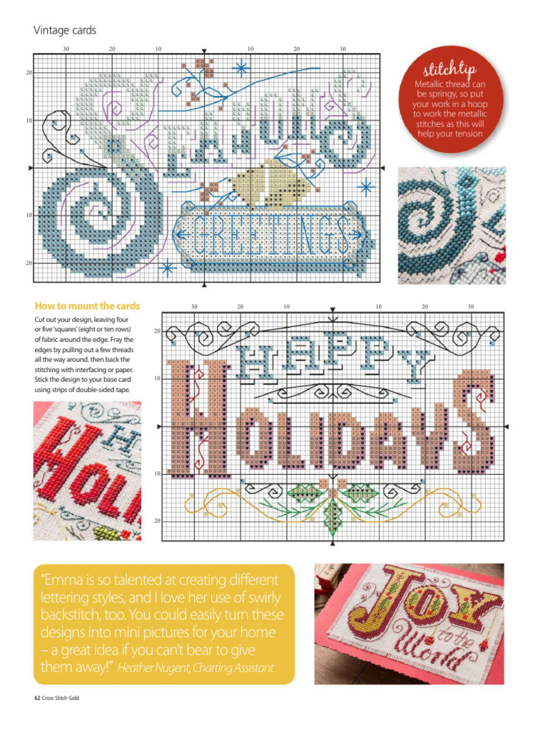 Xmas Sign Cards Cross Stitch Pattern | PDF | Stitches (Textile Arts ...