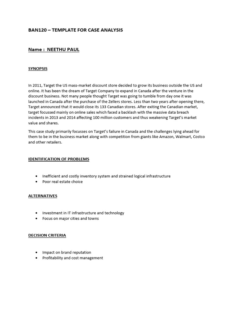 Case_study_Target | PDF | Target Corporation | Inventory