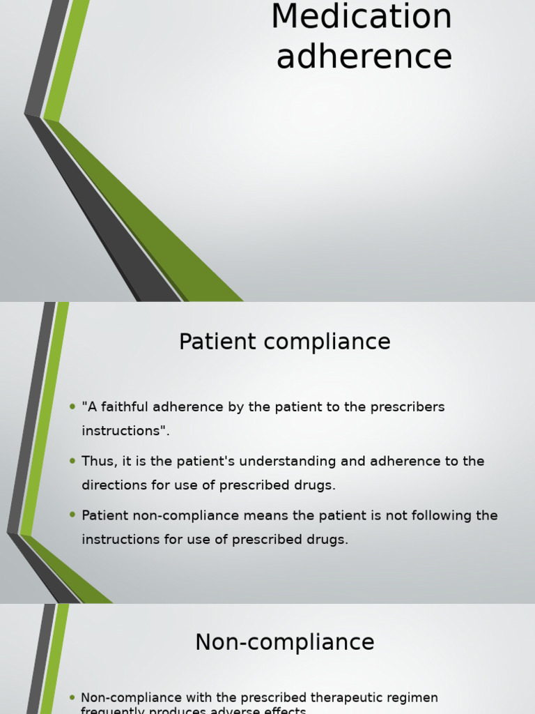 Medication Adherence | PDF | Medical Prescription | Pharmacy