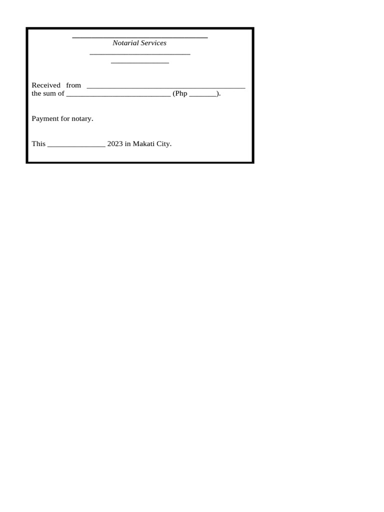 Notarial Services Payment Receipt | PDF