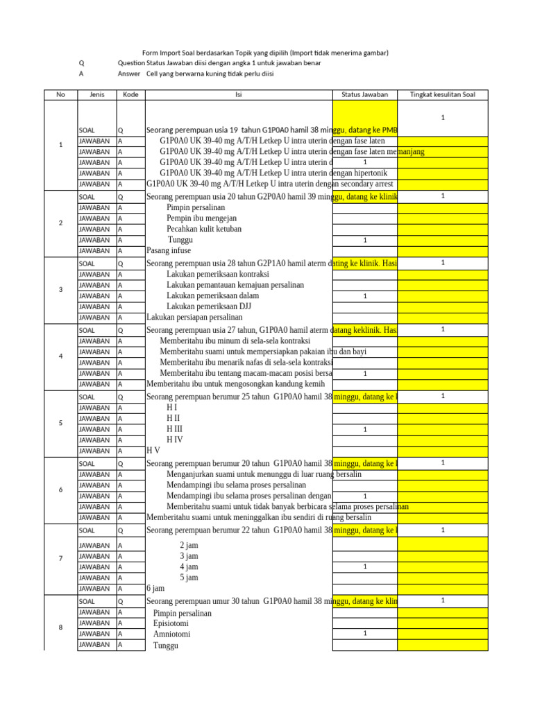 soal Blok Persalinan Blok RPL Risna 2023 | PDF