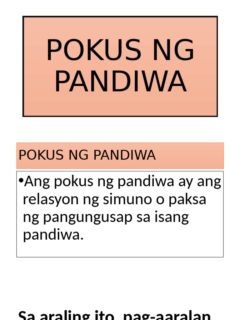 Pokus NG Pandiwa | PDF