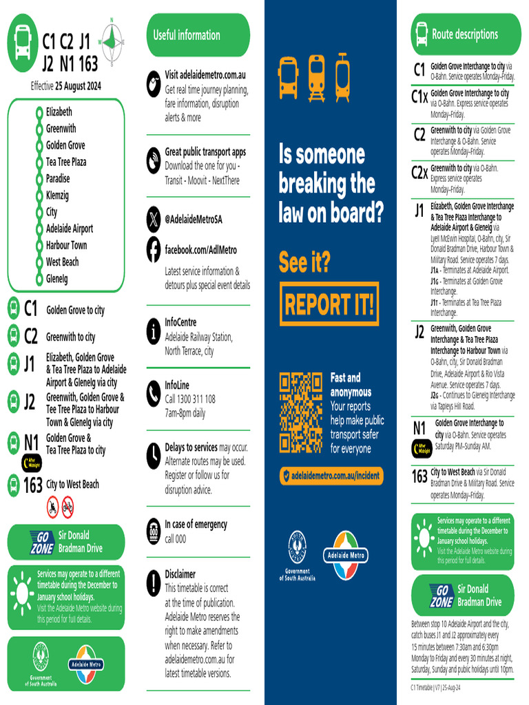 Adelaide Metro Bus Timetable Overview | PDF | Transport | Public Transport