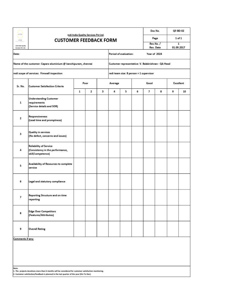 Customer Feedback Form Module | PDF | Evaluation | Business