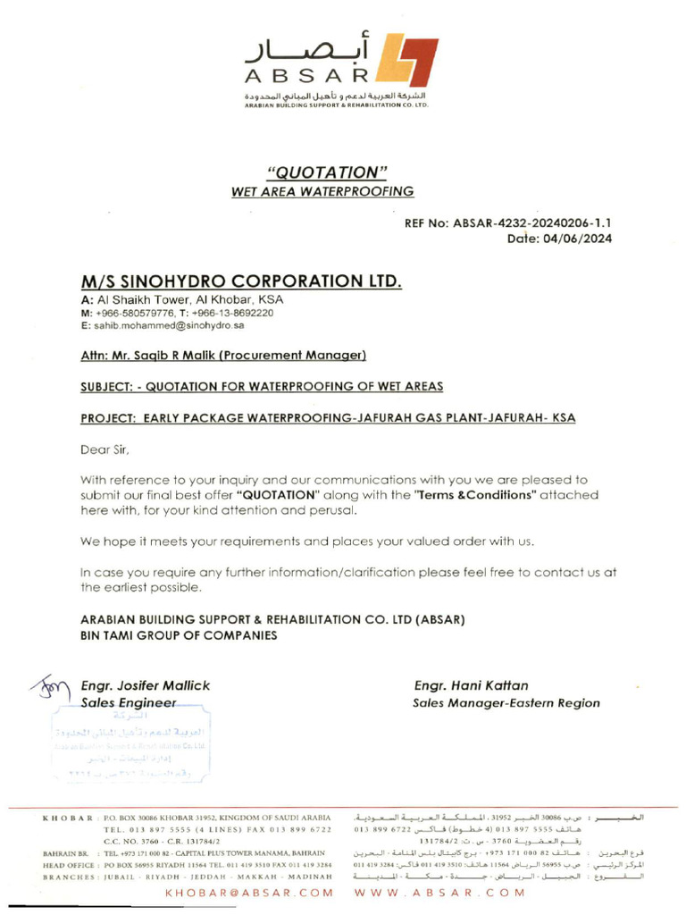 Revised Quotation - 1.1 | PDF
