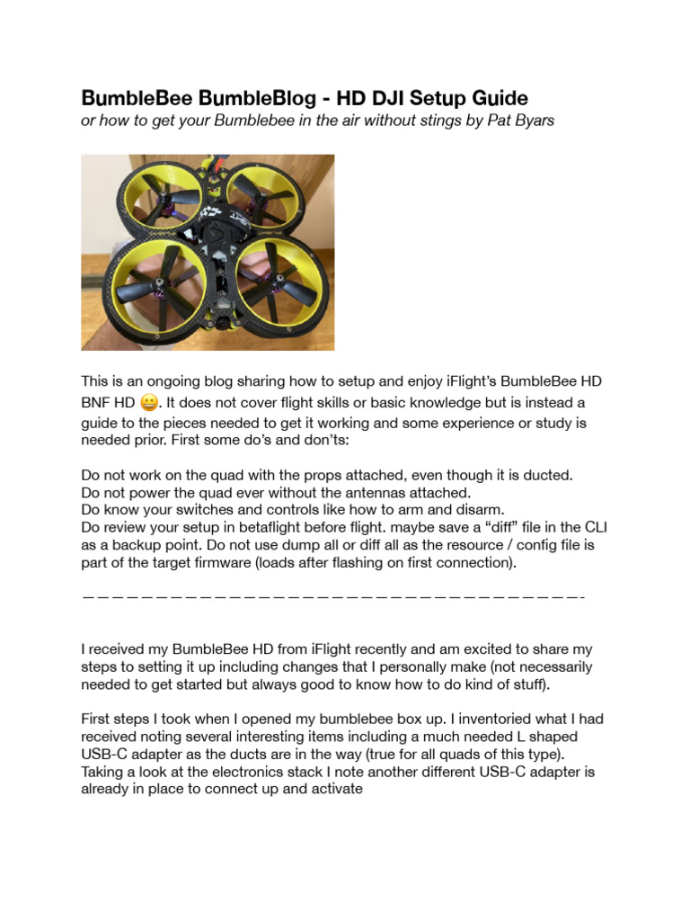 BumbleBee Drone Setup Guide | PDF | Filter (Signal Processing) | Frequency