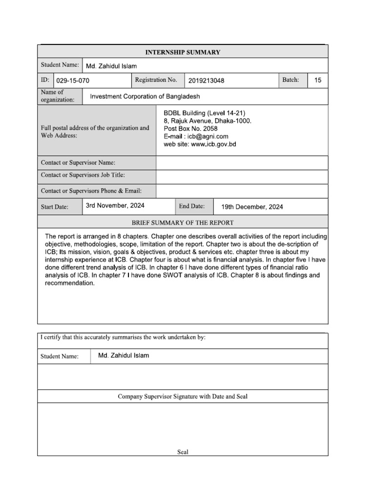 Internship Summary 1 | PDF