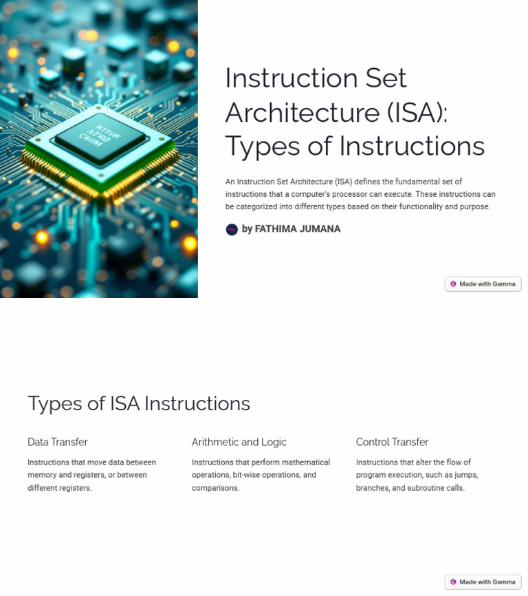 Instruction-Set-Architecture-ISA-Types-of-Instructions | PDF