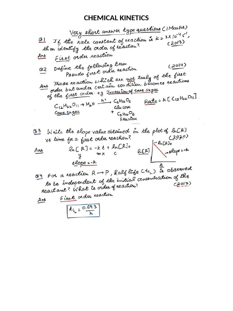 Chemical Kinetics | PDF
