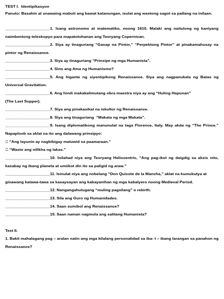 Test I - M 1 - Q3 | PDF