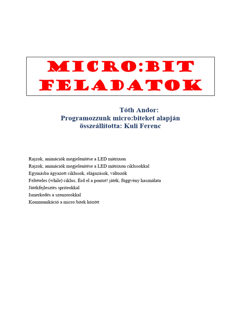 Microbit Feladatok | PDF