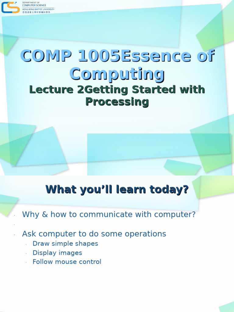 Lecture 02 GettingStarted (Moodle) | PDF | Computer Programming ...