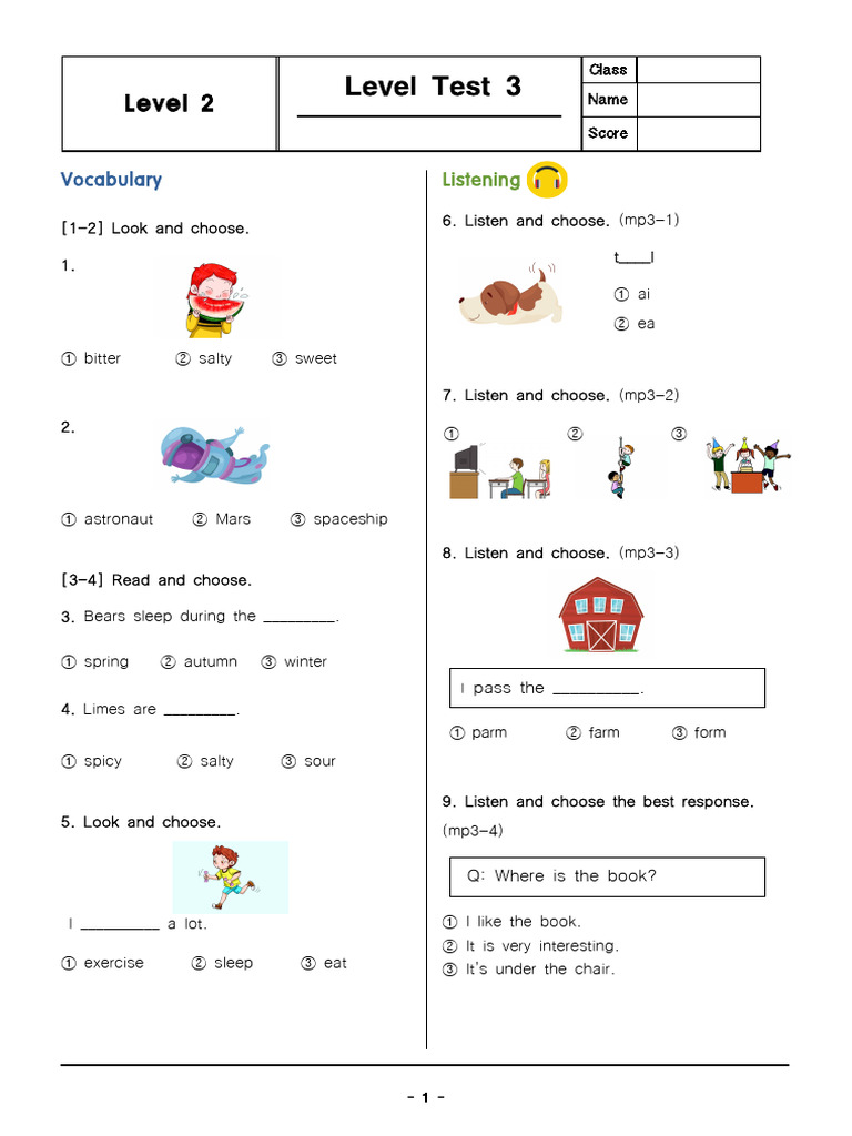 Level 2-Test 3.pdf Version 1 | PDF