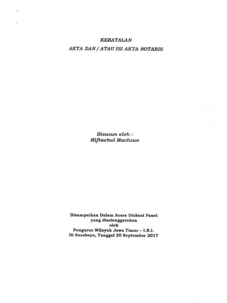 Kebatalan Akta Dan-Atau Isi Akta Notaris | PDF