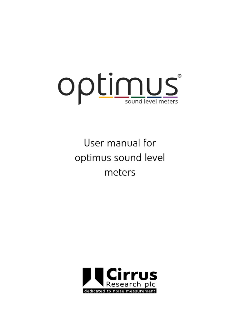 Cirrus Optimus - Sound - Level - Meters - User - Manual - v2 - 2 - EN ...