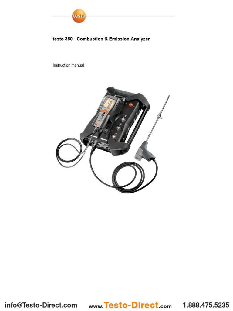 testo 350 Portable flue gas analyzer manual | PDF | Power Supply