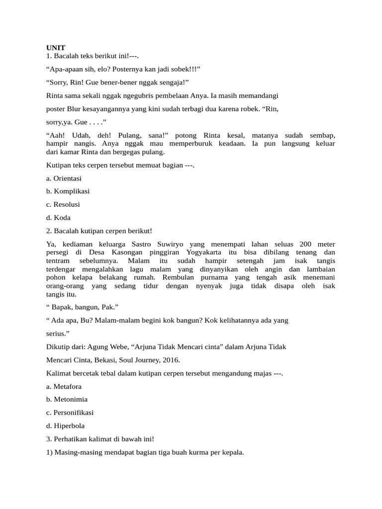 SOAL LATIHAN NARASI | PDF SOAL LATIHAN NARASI | PDF