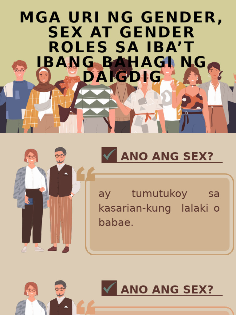 Mga Uri NG Gender, Sex at Gender Roles Sa Iba't Ibang Bahagi NG Daigdig ...