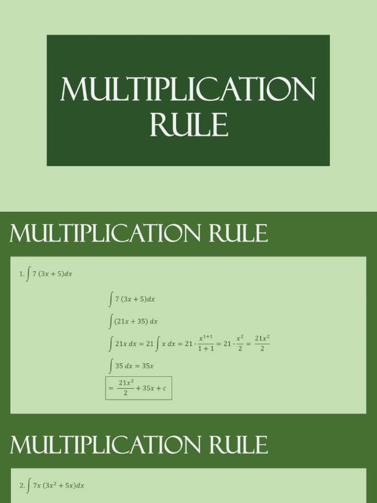 Multiplication Rule (Calculus) PDF | PDF