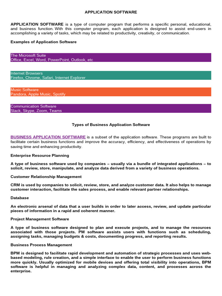 APPLICATION-SOFTWARE | PDF | Application Software | Software