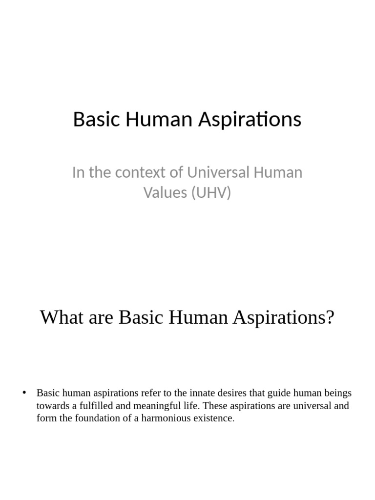 Universal Human Values | PDF | Experience | Self